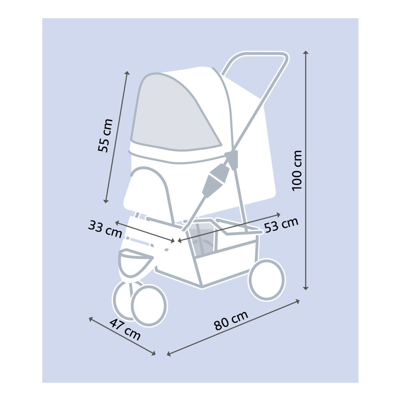 Trixie Wózek dla psa transporter 47x100x80cm | PSY \ AKCESORIA DLA PSÓW \ Torby, transportery ...